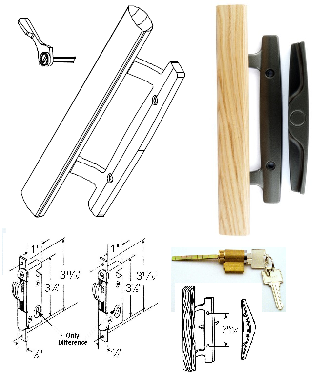 Old Style Sliding Patio Glass Door Handle Set For Marvin Integrity ...