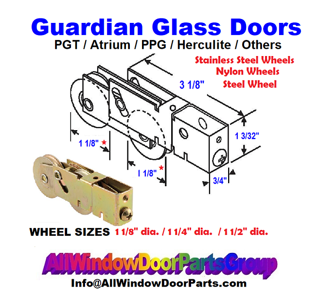 Tandem Style Dual Actuating Roller Patio Door Wheel Assembly | All ...