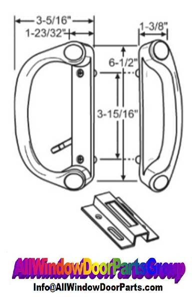 Silver Line Sliding Glass Patio Door Replacement Parts | White Handle ...