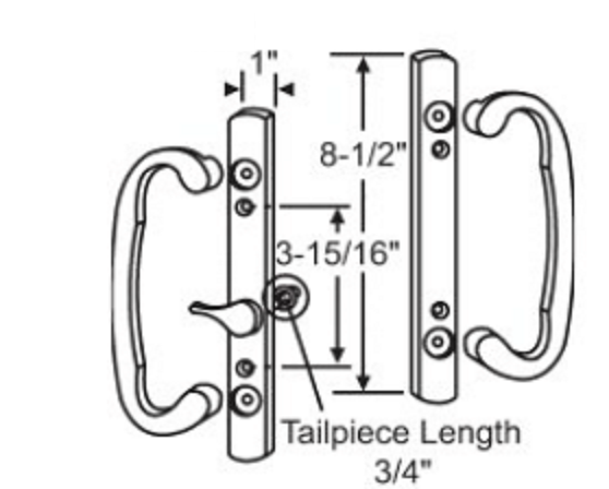 Phillips Patio Door Handle Set | Sliding Glider Replacement Parts | All ...