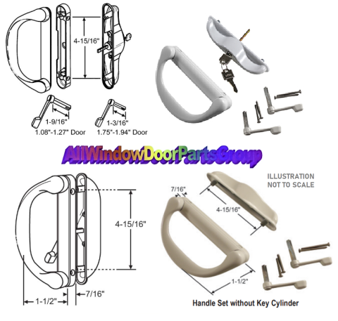 Guardian Glass Patio Door Sliding Door Handle Set, 4 15/16" Hole ...