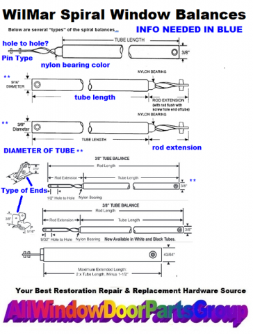 Wilmar Spiral Window Balance | 27" to 31" Red Bearing | All Window Door ...